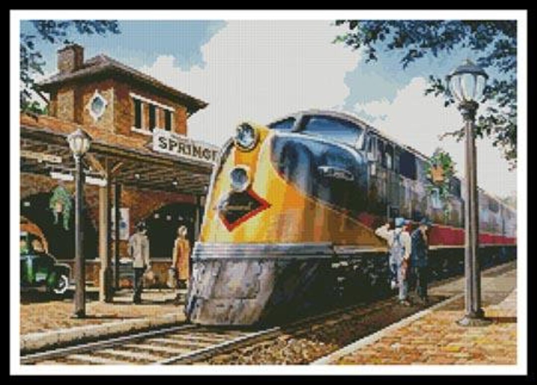 Train Station Counted Cross Stitch Pattern - Etsy