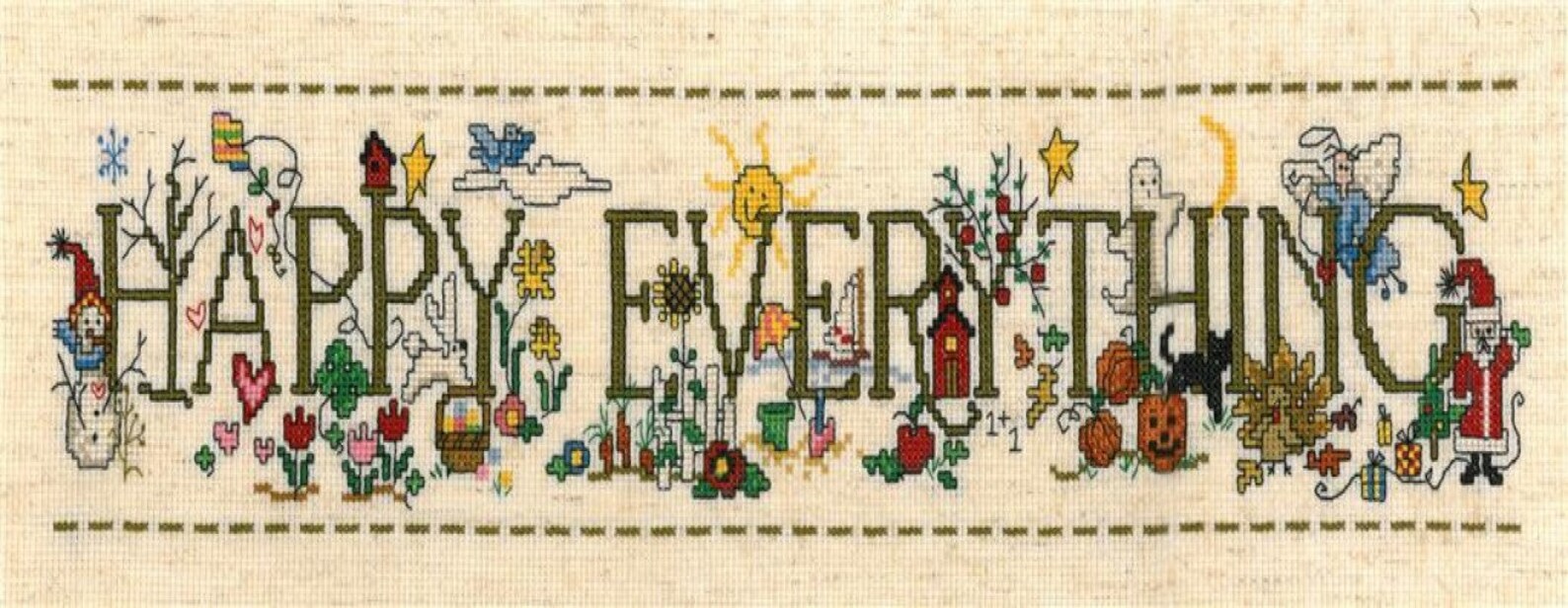 Happy Everything Counted Cross Stitch Pattern by Imaginating - Etsy