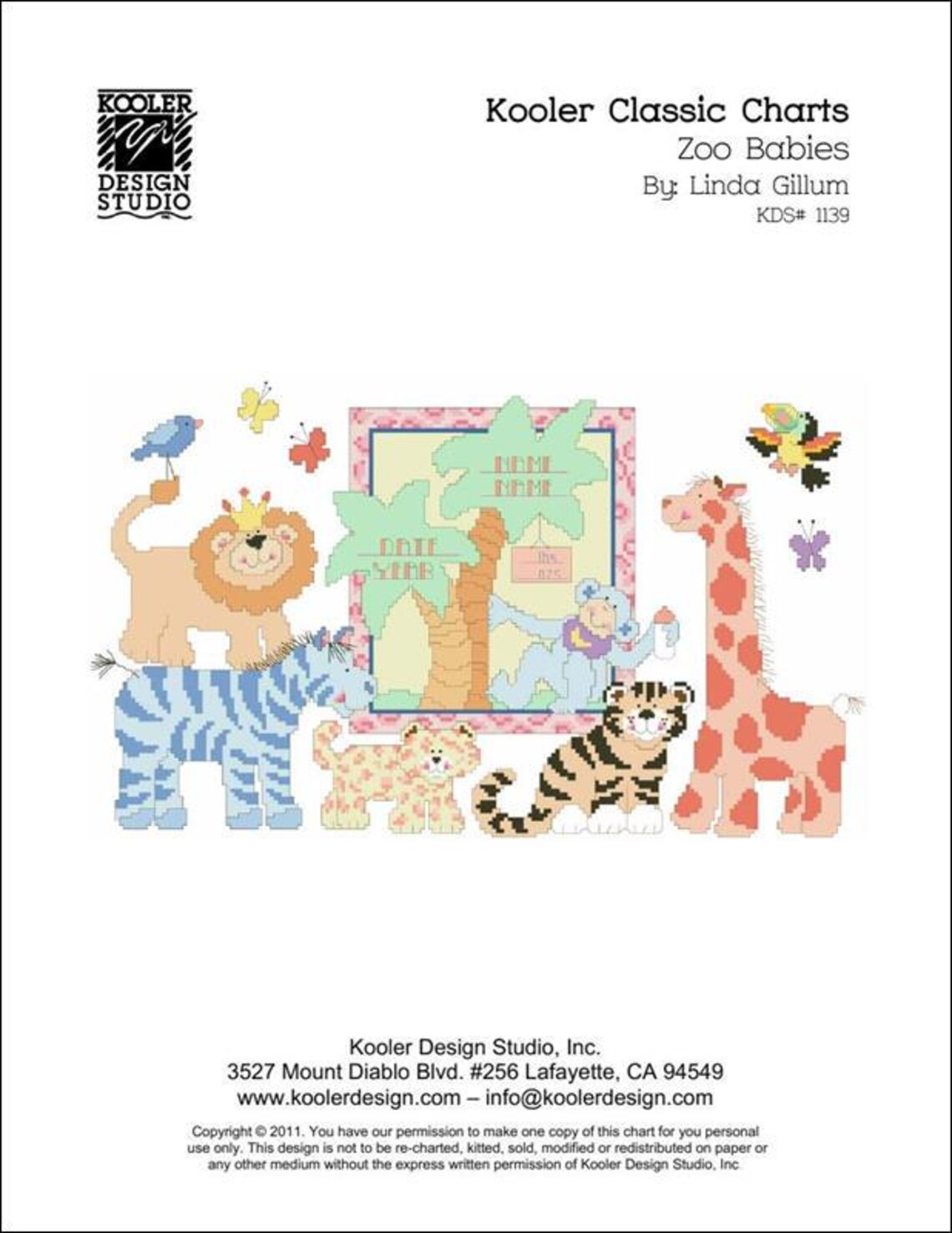 Zoo Babies Counted Cross Stitch Pattern by Kooler Design Studio - Etsy