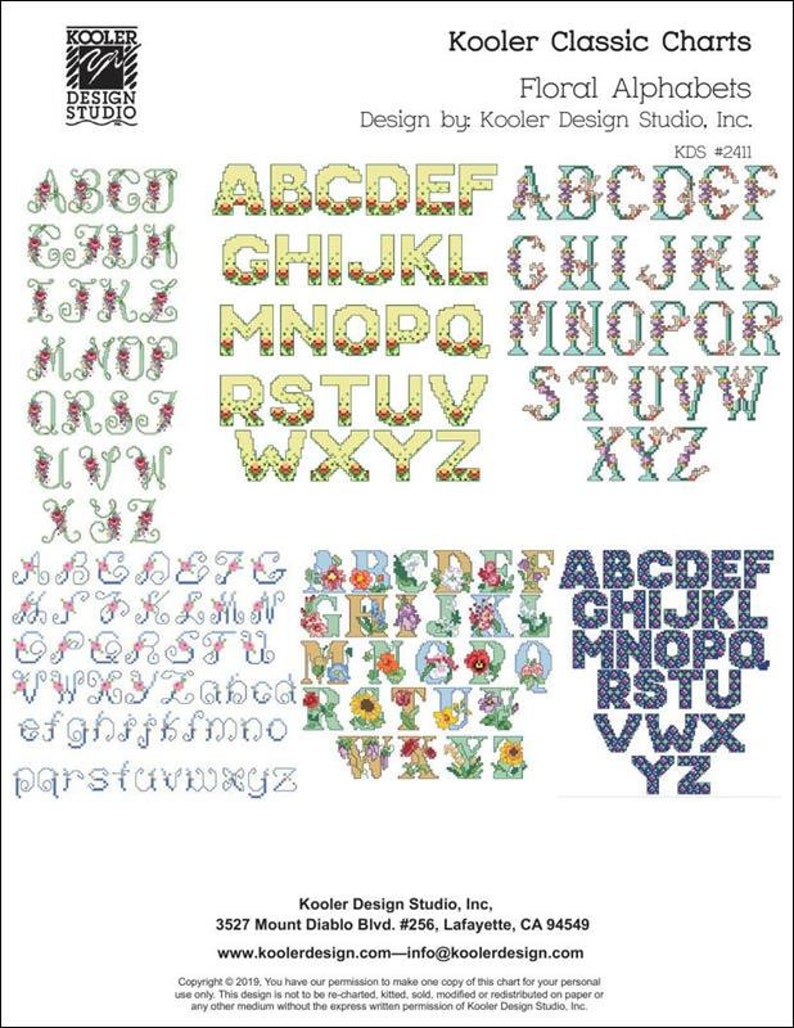 Floral Alphabets Counted Cross Stitch Pattern - Etsy