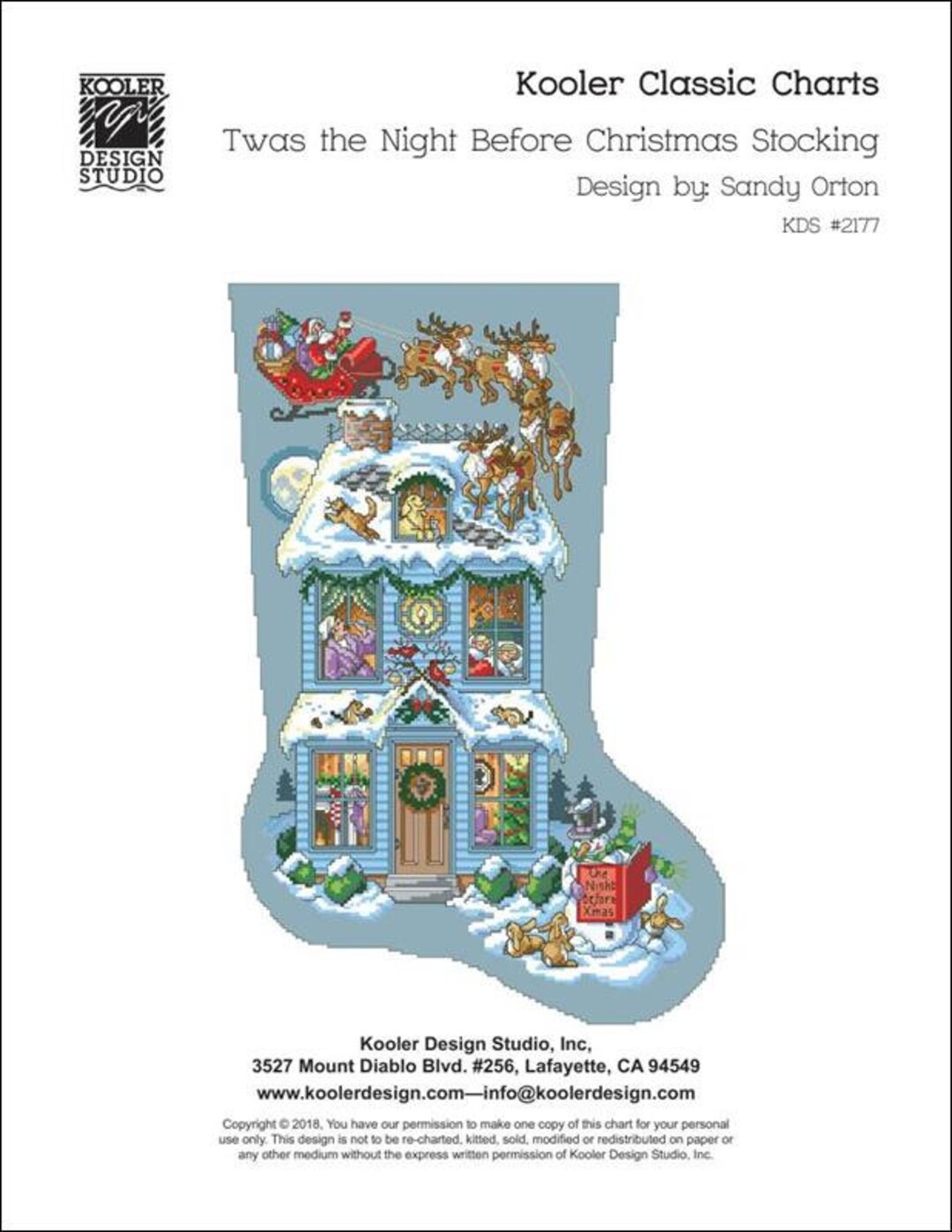 Twas the Night Before Christmas Stocking Counted Cross Stitch Pattern ...