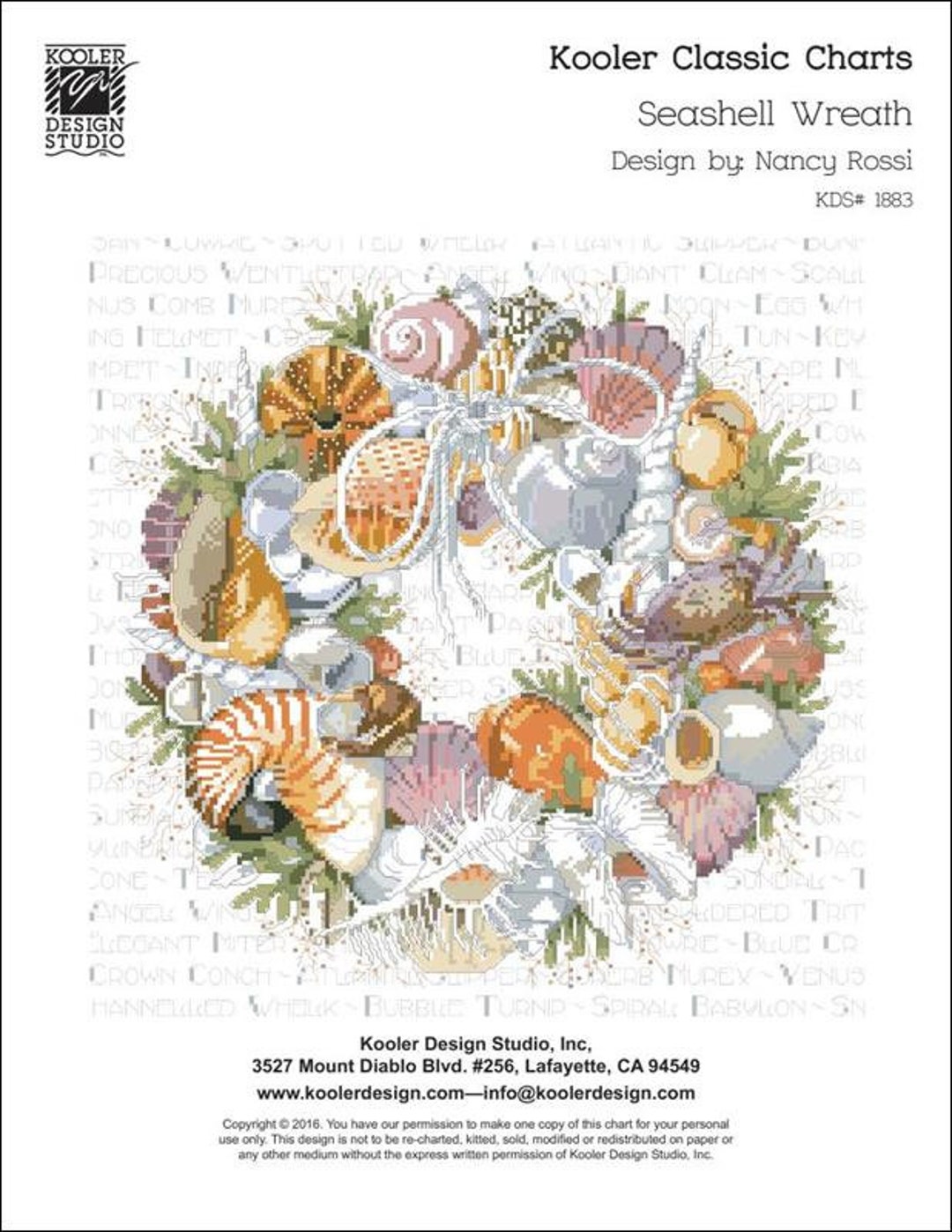 Seashell Wreath Counted Cross Stitch Pattern - Etsy