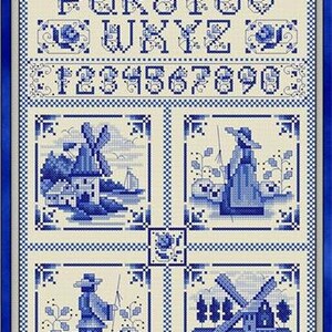 Blue Delft Sampler Counted Cross Stitch Pattern by Joan Elliott Design ...