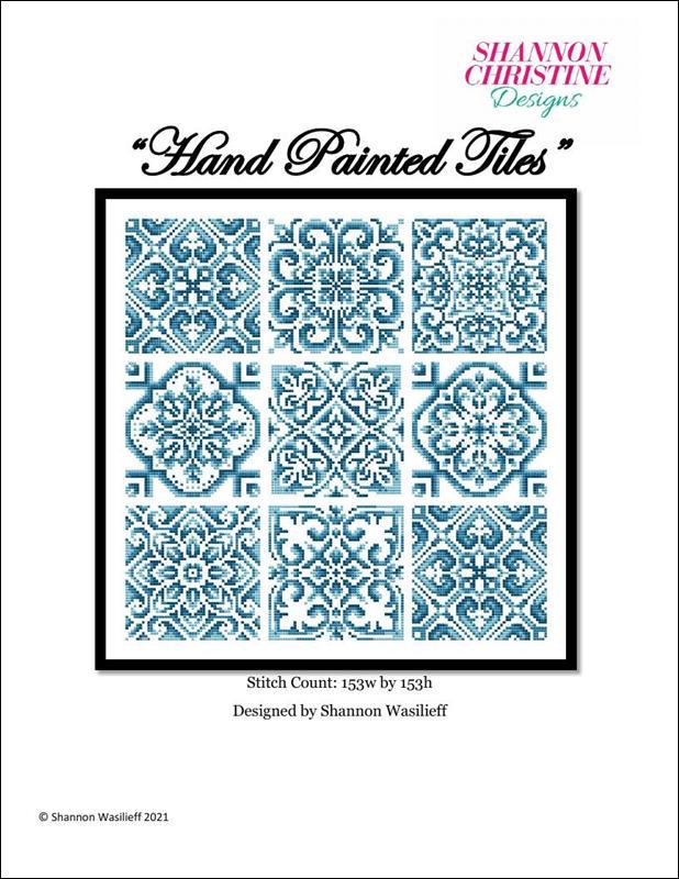 Hand Painted Tiles Counted Cross Stitch Pattern by Shannon Christine ...