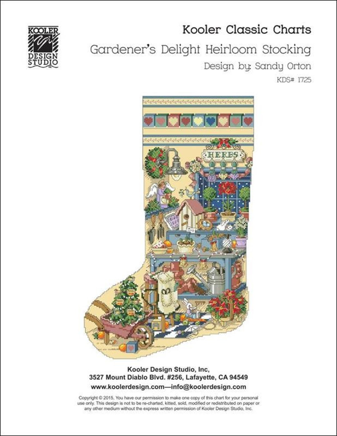 Gardener's Delight Heirloom Stocking Counted Cross Stitch Pattern From ...