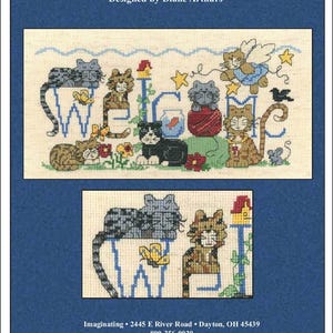 Cat Welcome Counted Cross Stitch Pattern by Imaginating - Etsy
