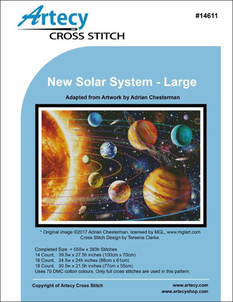 New Solar System large Counted Cross Stitch Pattern - Etsy