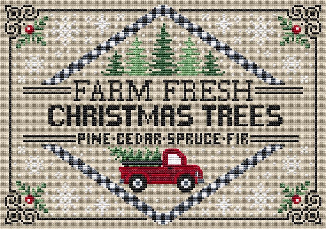 Christmas Trees Counted Cross Stitch Pattern - Etsy