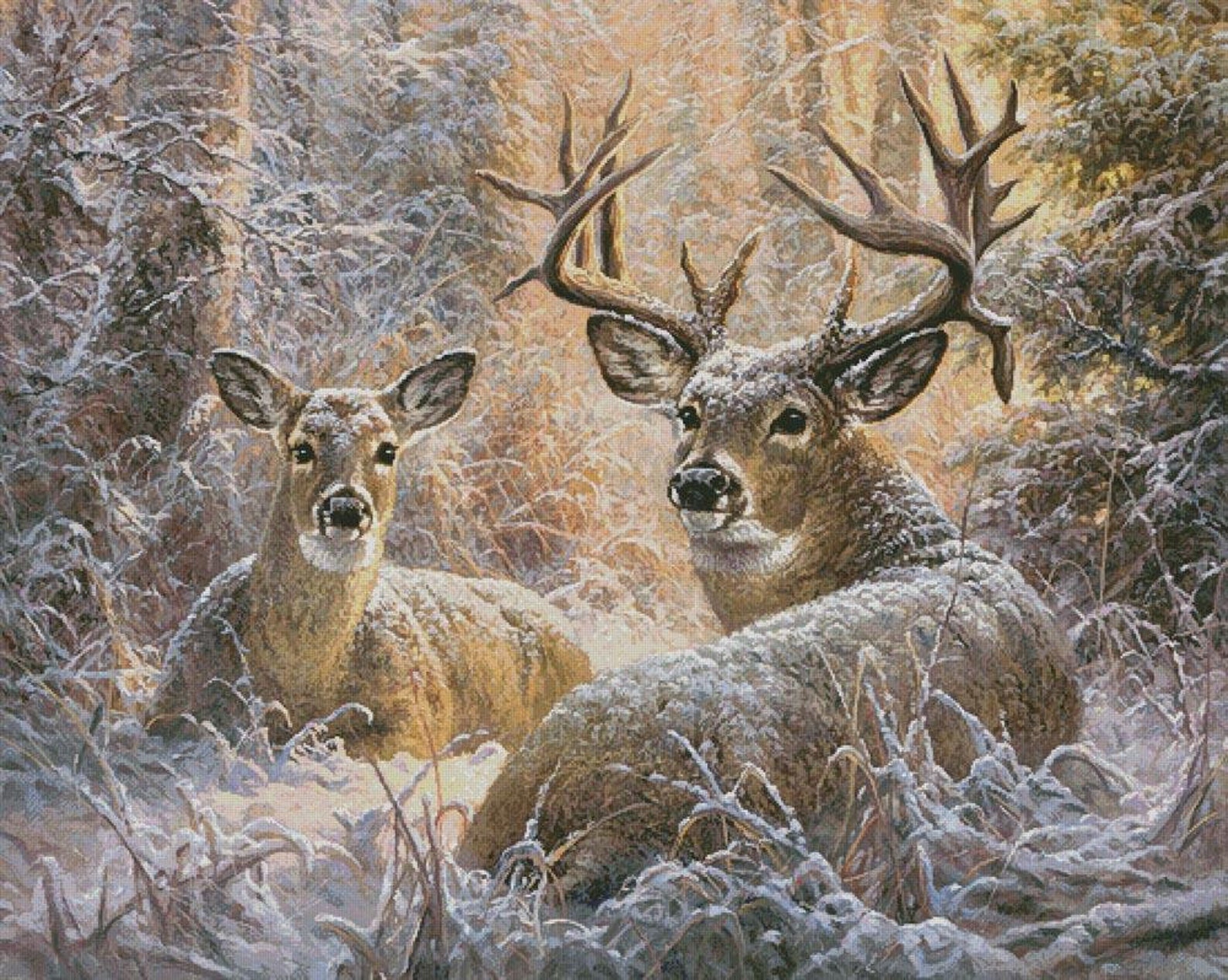 Snowy Seclusion large Counted Cross Stitch Pattern - Etsy