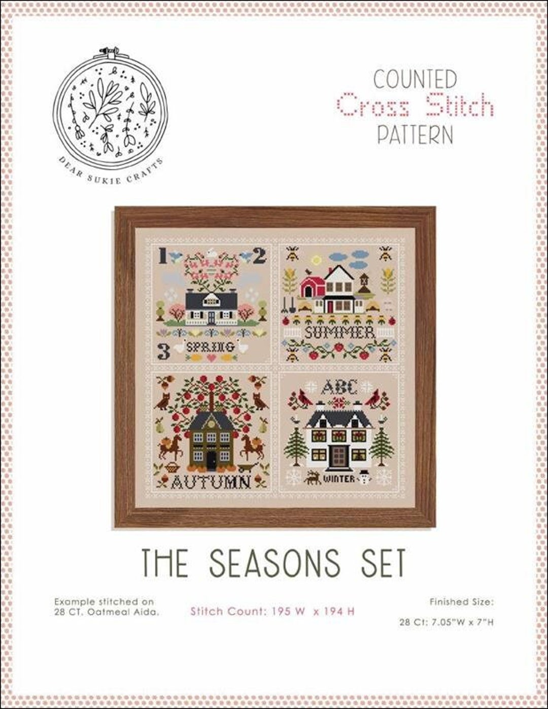 The Seasons Set Counted Cross Stitch Pattern - Etsy