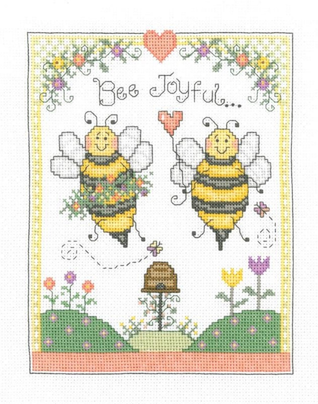 Bee Joyful Counted Cross Stitch Pattern - Etsy