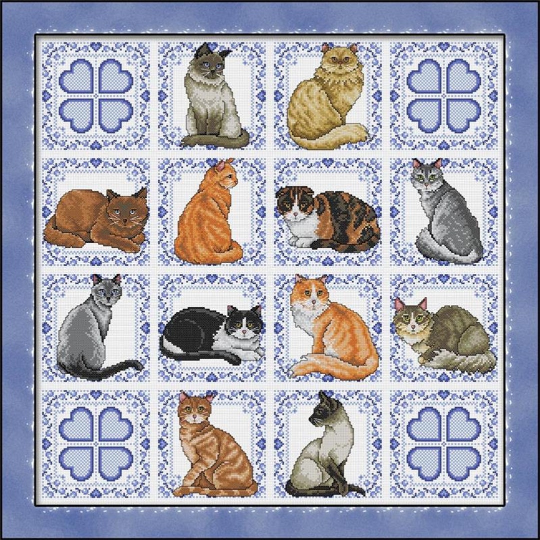 Cats by the Dozen Counted Cross Stitch Pattern - Etsy