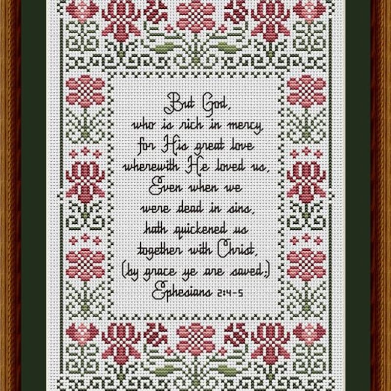 Cross Stitch Bible Verse - Etsy