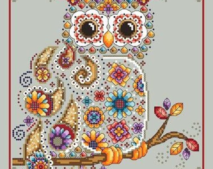 Paisley Owl Counted Cross Stitch Pattern - Etsy
