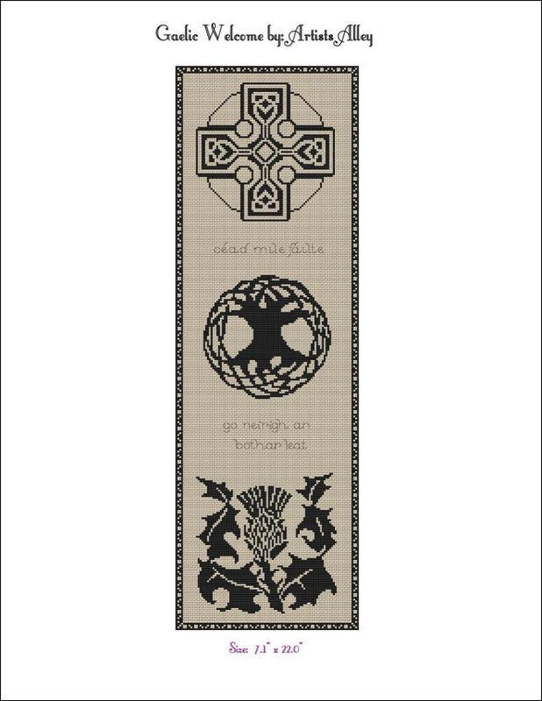Gaelic Welcome Counted Cross Stitch Pattern by Artists Alley - Etsy