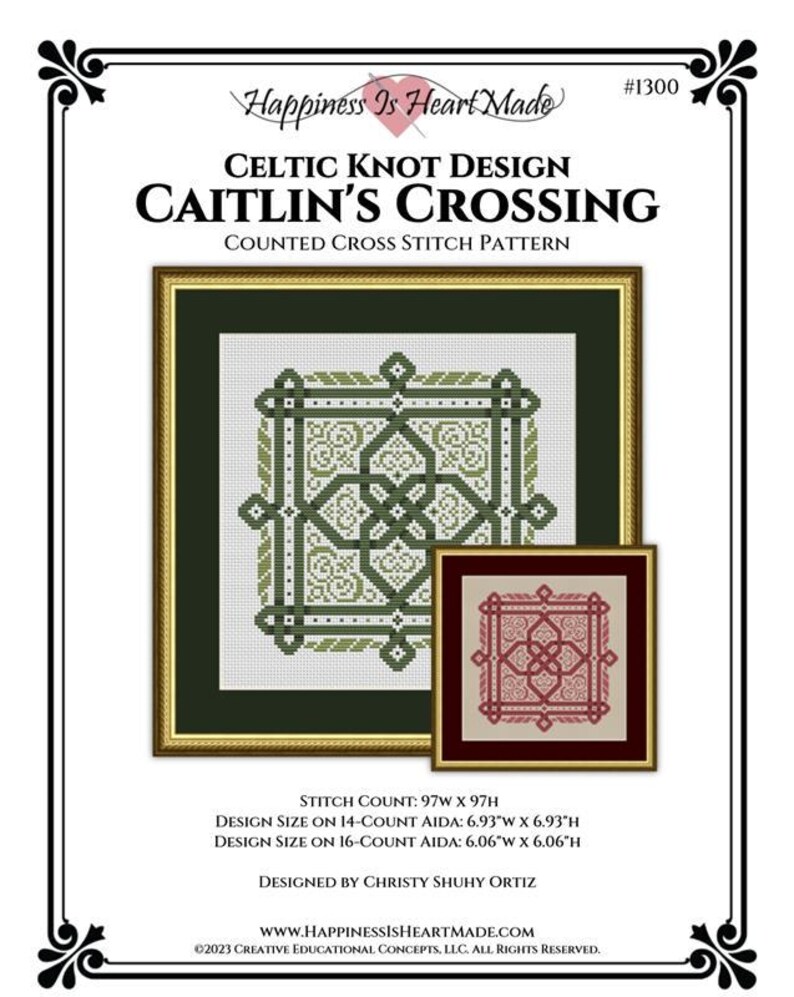 Celtic Knot Design Counted Cross Stitch Pattern by Happiness is ...