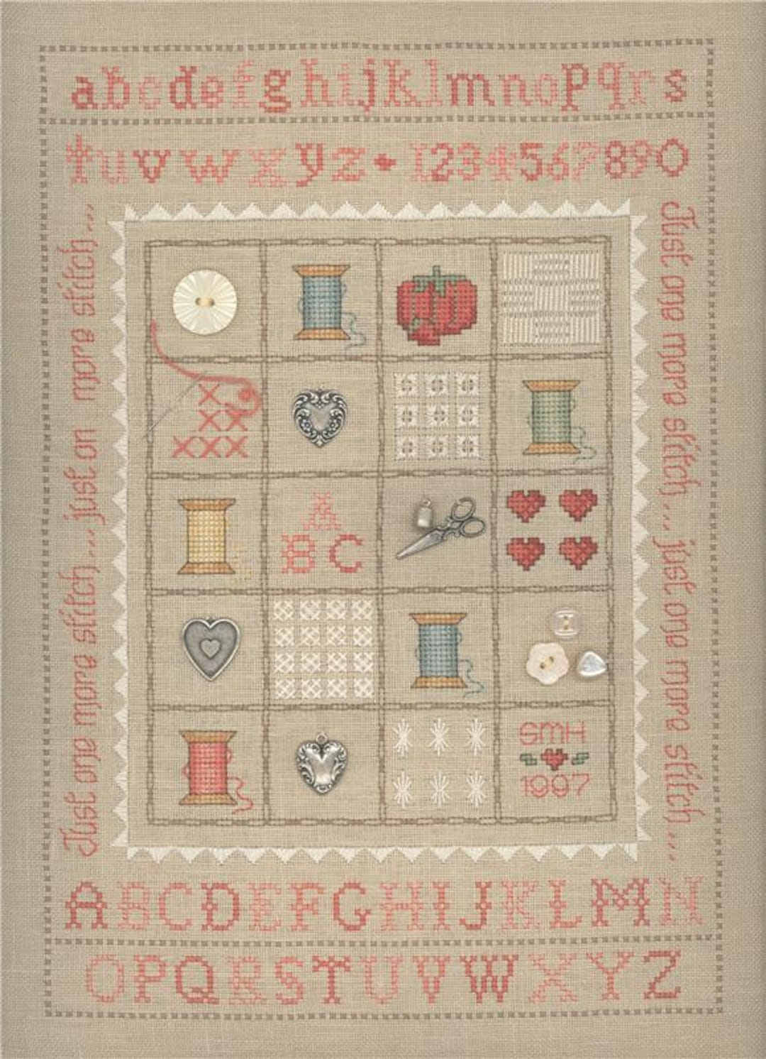 Needleworker's Sampler Counted Cross Stitch Pattern charm Included - Etsy
