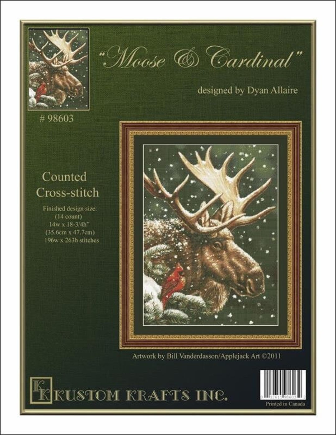 Moose and Cardinal Counted Cross Stitch Pattern - Etsy