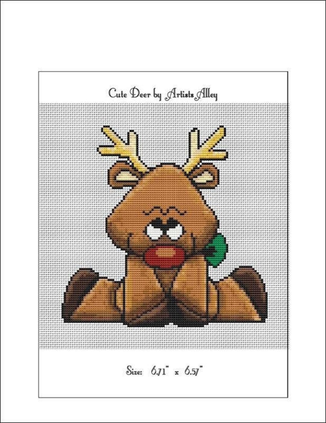 Cute Deer Counted Cross Stitch Pattern - Etsy