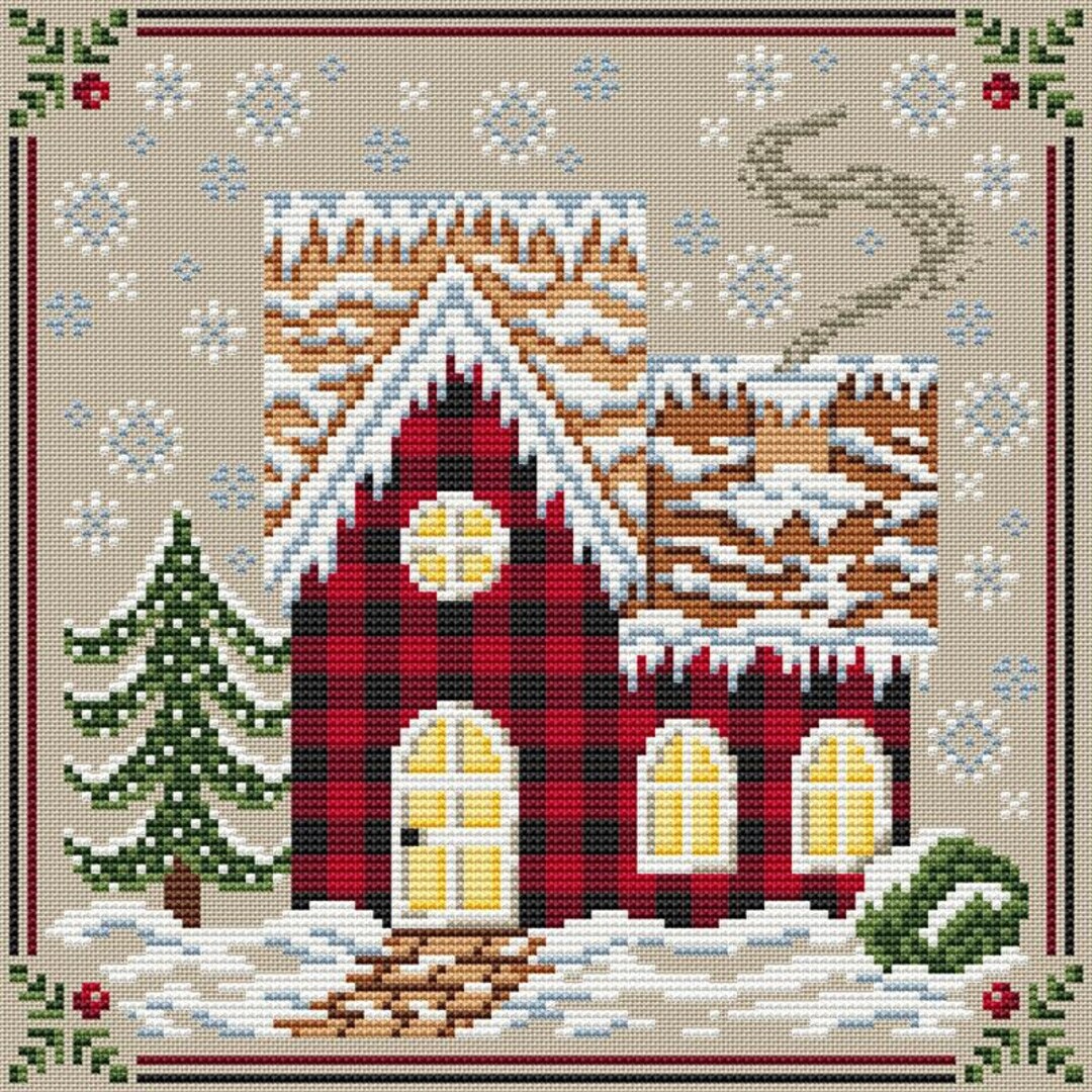 Plaid House Counted Cross Stitch Pattern - Etsy