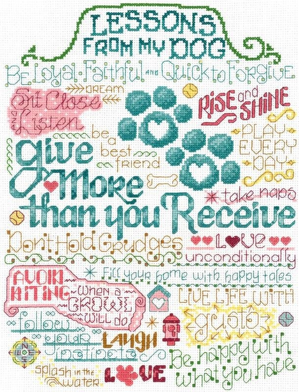 Let's Learn From Our Dog Counted Cross Stitch Kit or Pattern - Etsy