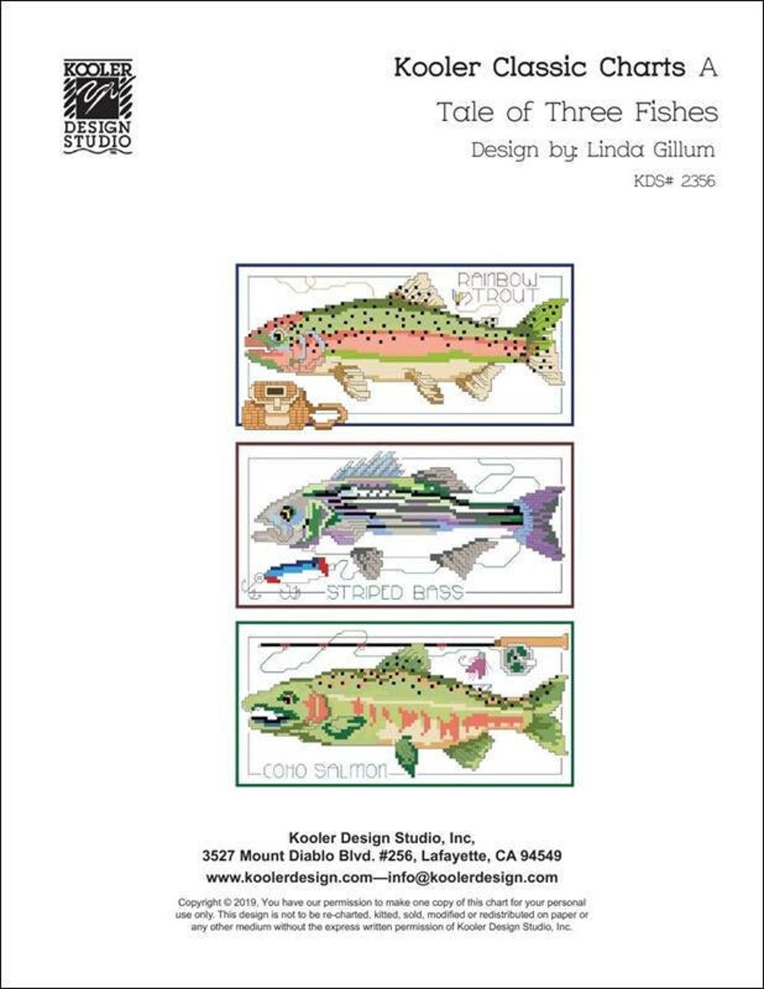 The Tale of Three Fish Counted Cross Stitch Pattern by Kooler Design ...