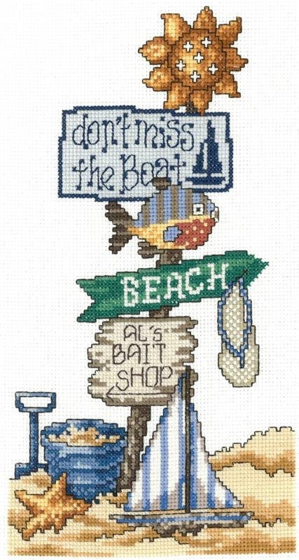 Beach Signs I Counted Cross Stitch Pattern by Imaginating - Etsy