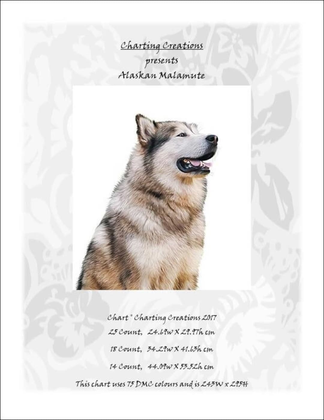 Alaskan Malamute Counted Cross Stitch Pattern - Etsy