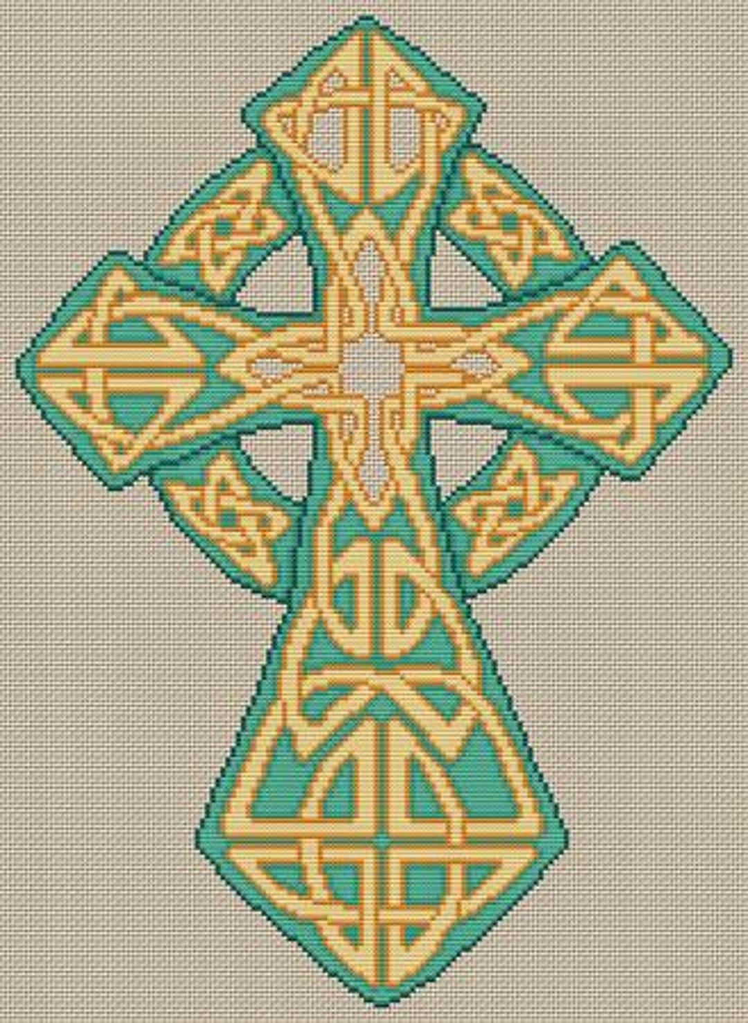 Traditional Celtic Cross Counted Cross Stitch Pattern by Artists Alley ...