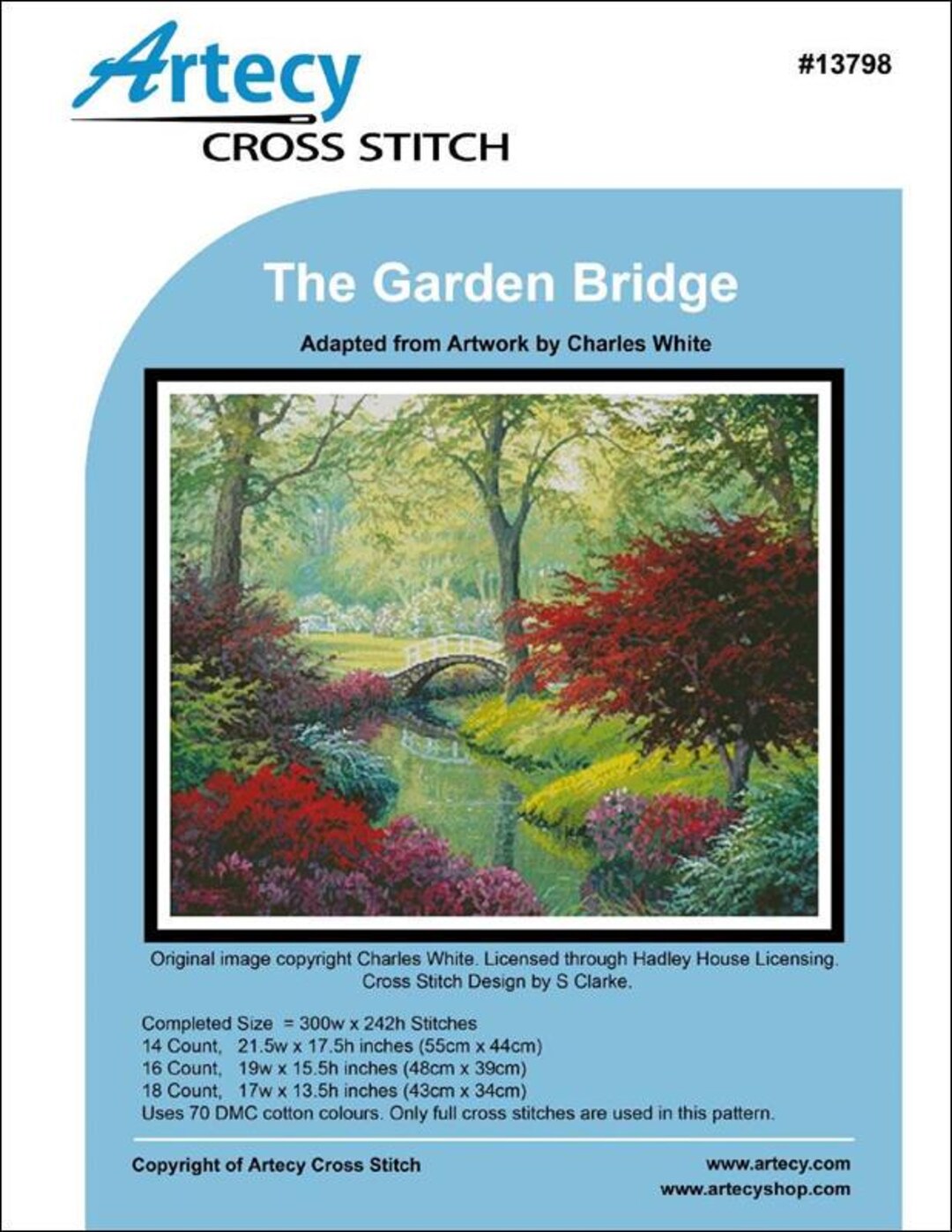 Choice of 2 Sizes - the Garden Bridge Counted Cross Stitch Pattern by ...
