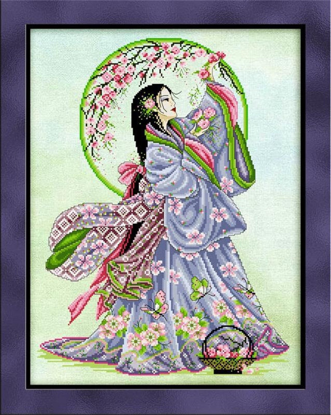 Springtime Geisha Counted Cross Stitch Pattern - Etsy
