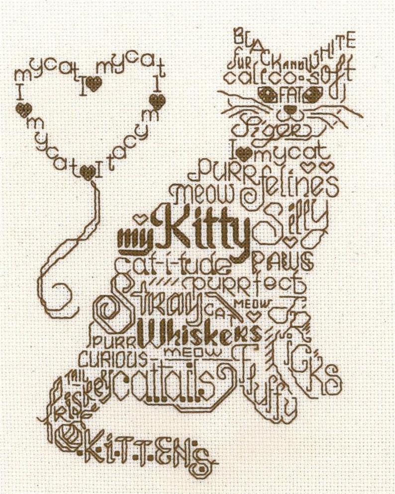 Let's Purr Counted Cross Stitch Pattern by Imaginating - Etsy