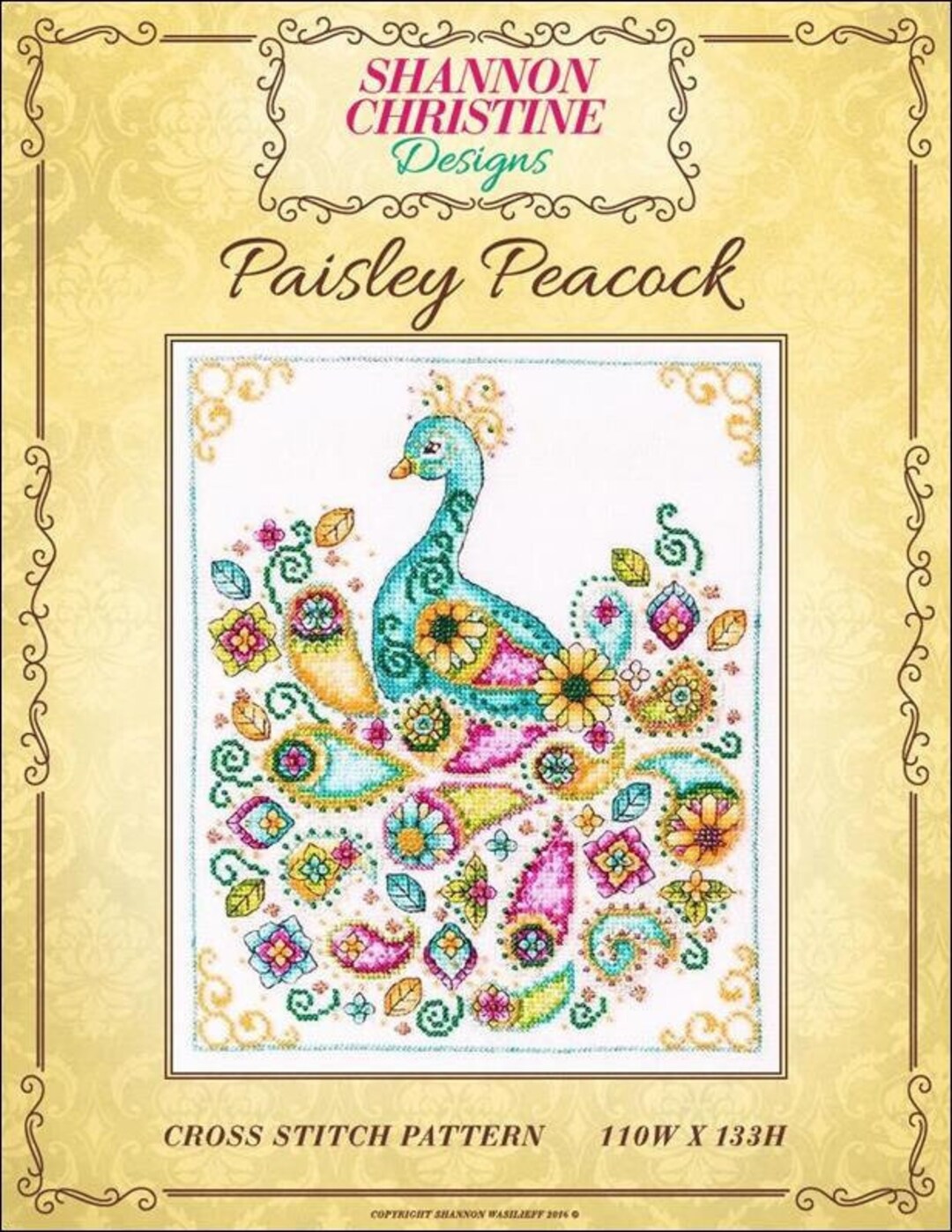 Paisley Peacock Counted Cross Stitch Pattern - Etsy