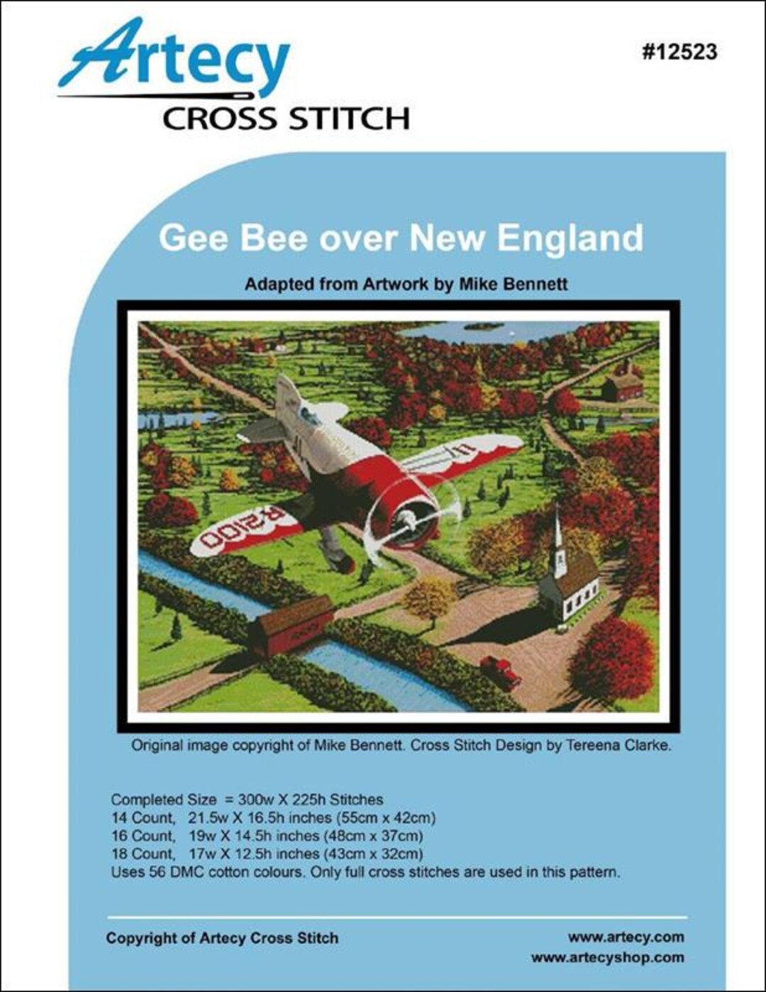 Gee Bee Over New England Counted Cross Stitch Pattern by Artecy Cross ...