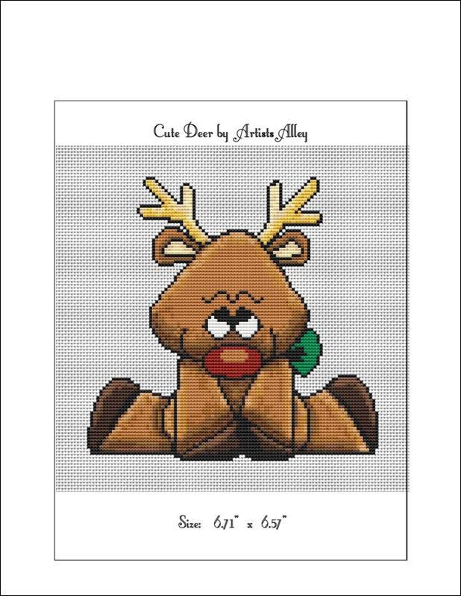 Cute Deer Counted Cross Stitch Pattern - Etsy