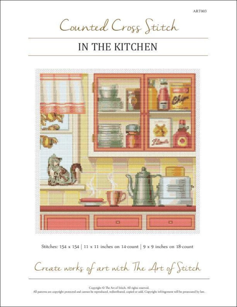 In the Kitchen Counted Cross Stitch Pattern by the Art of Stitch - Etsy