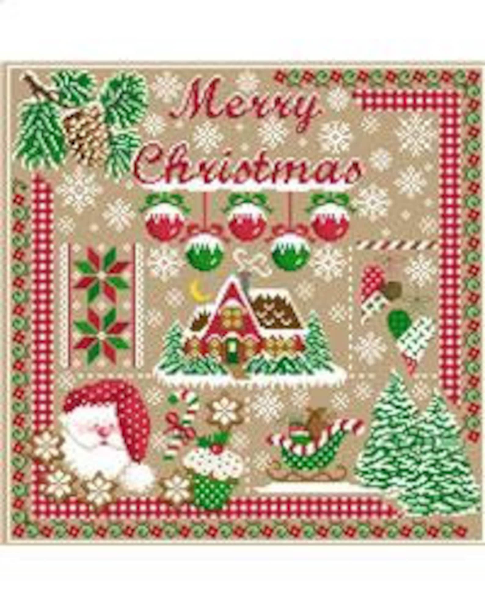 Merry Christmas Sampler Counted Cross Stitch Pattern by Sugar Stitches ...