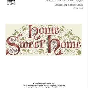 Home Sweet Home Sign Counted Cross Stitch Pattern by Kooler Design ...