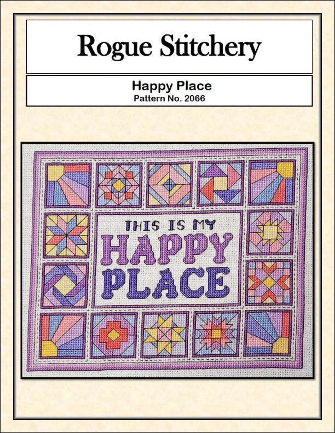 Happy Place Counted Cross Stitch Pattern by Rogue Stitchery - Etsy