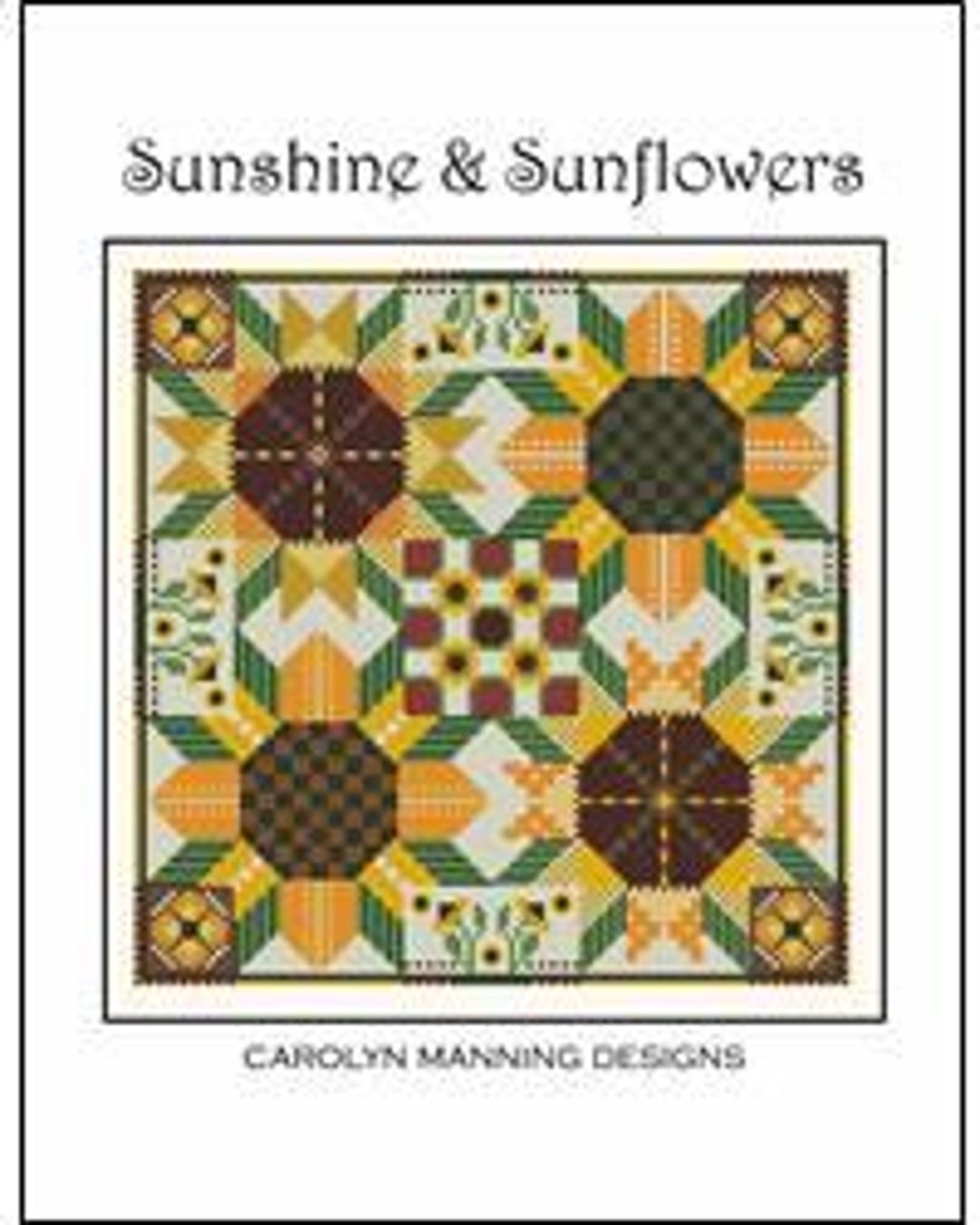 Sunshine & Sunflowers Counted Cross Stitch Pattern by Carolyn Manning ...