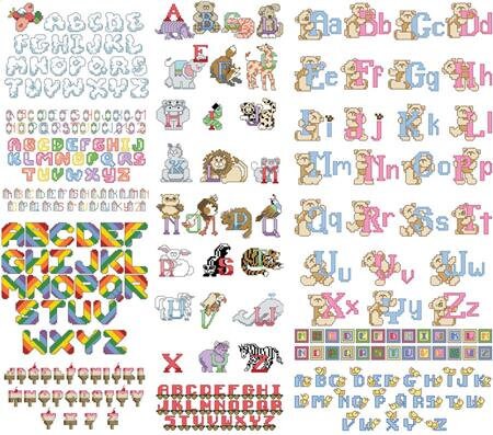 Kid's Alphabets Counted Cross Stitch Pattern - Etsy