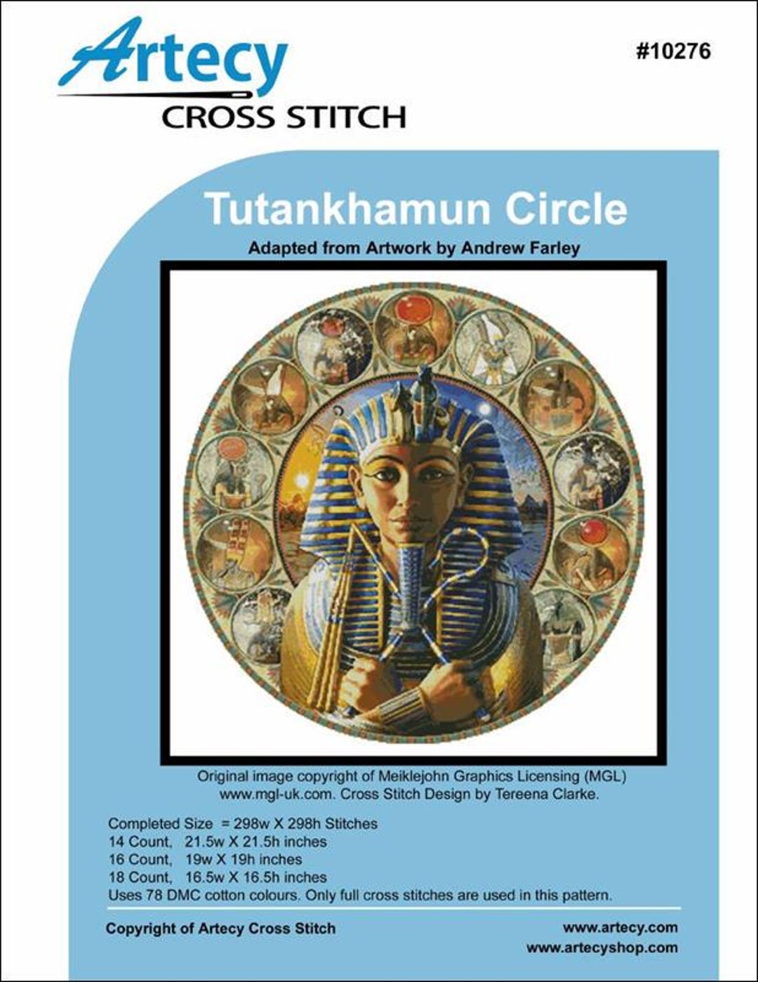 Tutankhamun Circle Counted Cross Stitch Pattern by Artecy Cross Stitch ...