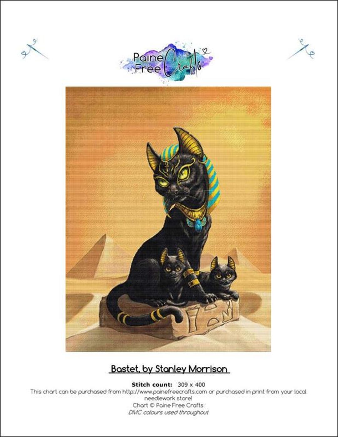 Bastet Counted Cross Stitch Pattern by Paine Free Crafts - Etsy