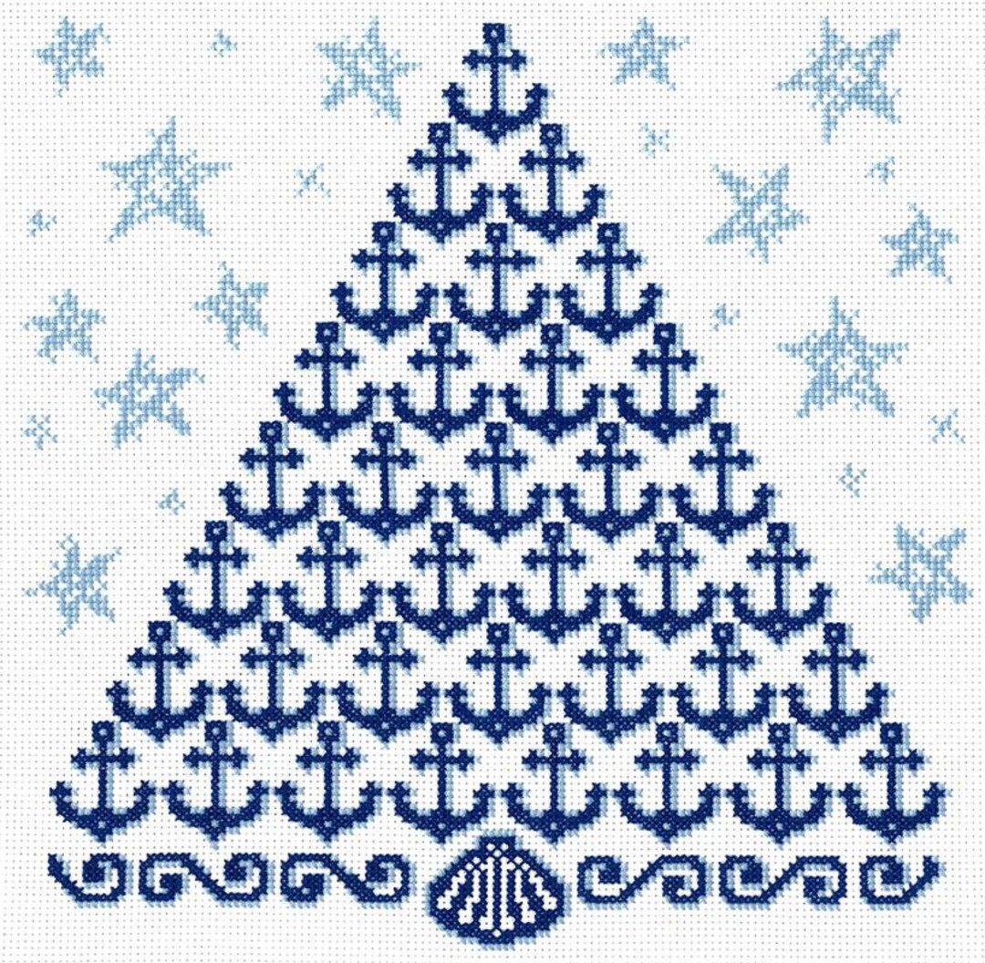 Anchors Holiday Tree Counted Cross Stitch Pattern - Etsy