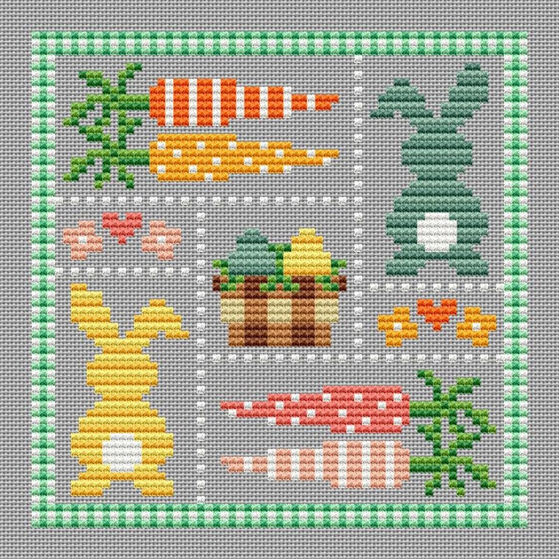 Easter Patch Counted Cross Stitch Pattern - Etsy