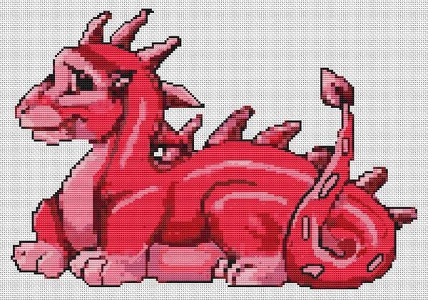Adorable Dragon Counted Cross Stitch Pattern - Etsy