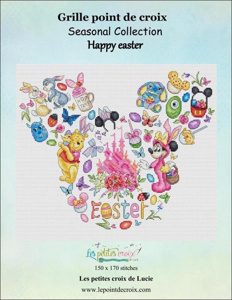 Happy Easter Counted Cross Stitch Pattern - Etsy
