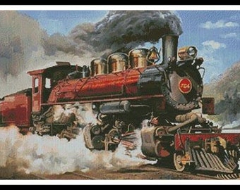Cross Stitch PATTERN Graph for Locomotive Train in Autumn, Old, Past ...