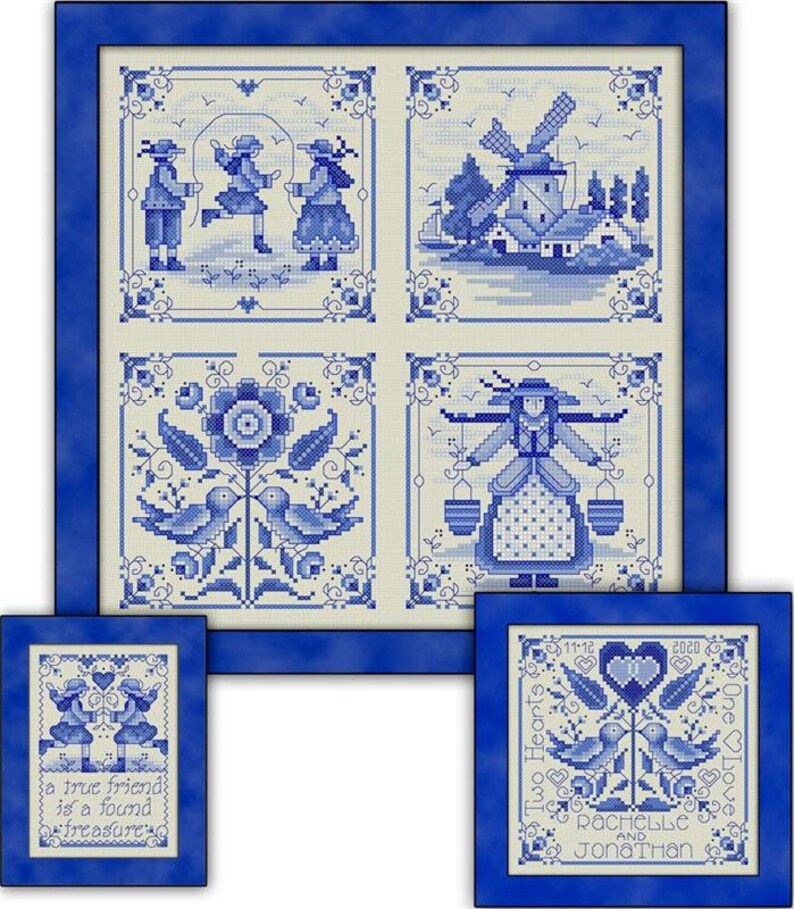 Blue Delft Assortment Counted Cross Stitch Pattern by Joan Elliott ...