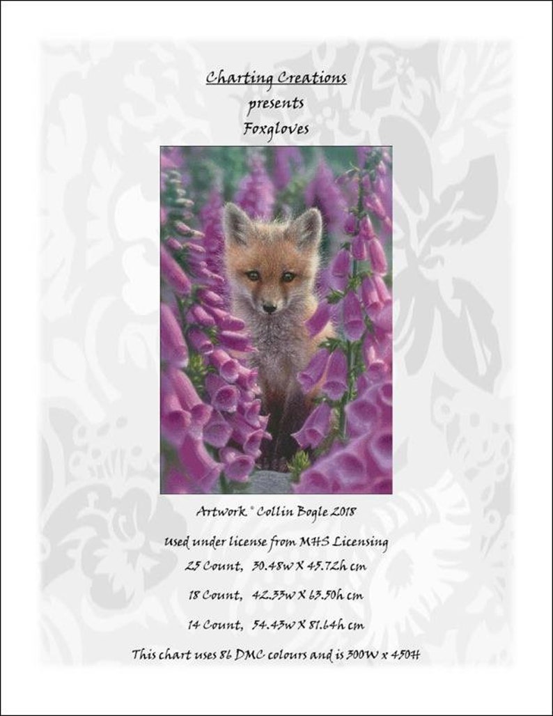 Foxgloves Counted Cross Stitch Pattern - Etsy Foxgloves Counted Cross Stitch Pattern - Etsy